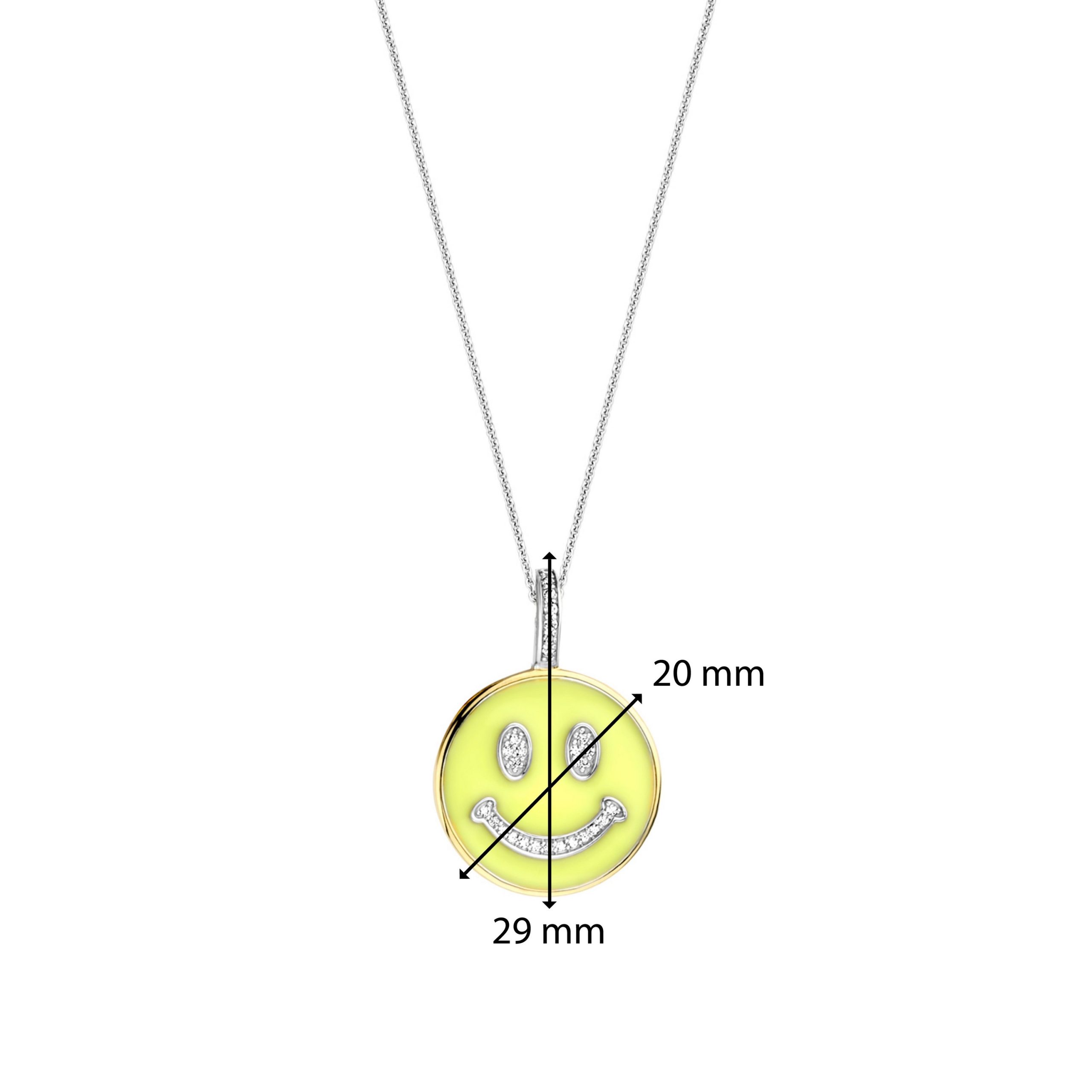 Ti Sento Silver Smiley Face Pendant & Chain